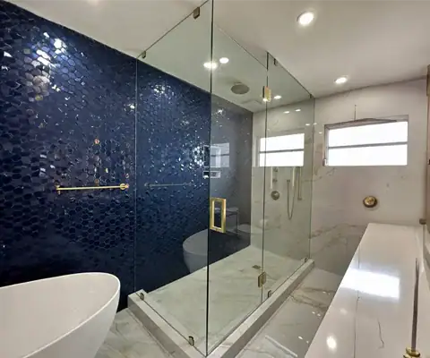 Frameless Shower Doors - A Crystal Glass & Mirror